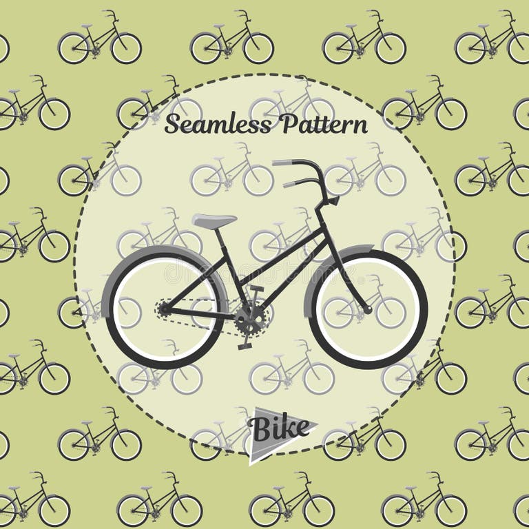 Bike Pattern. Simple Illustration of Bicycle for Web and Print. Stock ...