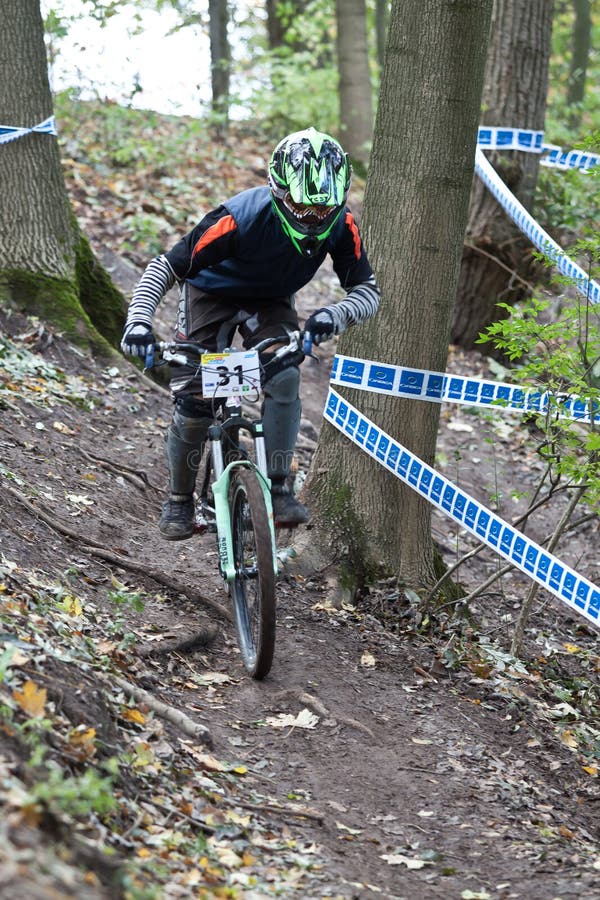 Bike Riders at Downhill Competition. Editorial Photography - Image of ...