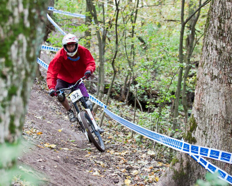 Bike Riders at Downhill Competition. Editorial Photo - Image of dirt ...