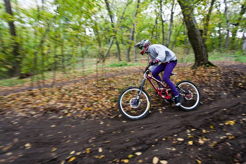 Bike Riders at Downhill Competition. Editorial Stock Photo - Image of ...