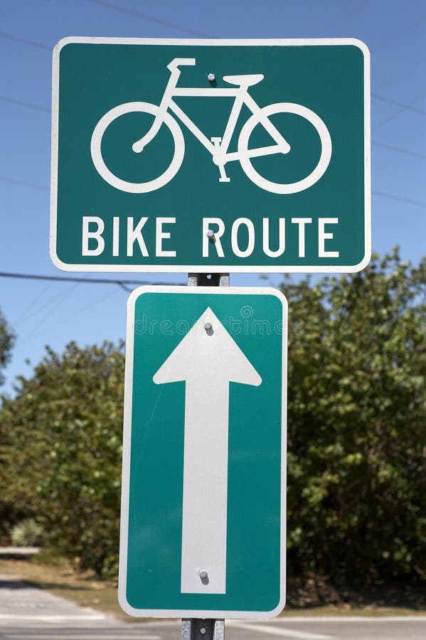 Bike route sign stock photo. Image of sanibel, american - 682026