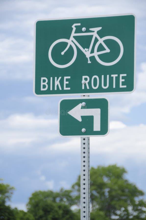 Bike Route sign stock image. Image of recreation, color - 42694013