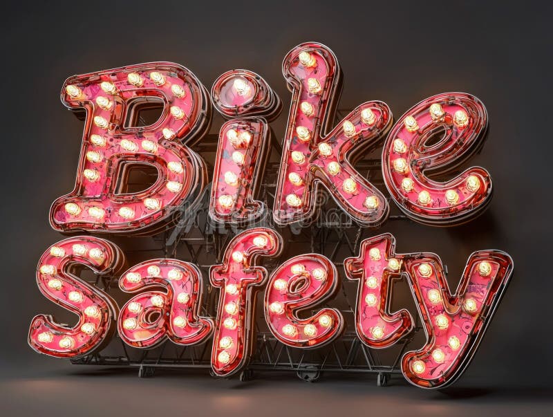 Bike Safety 3d text stock photo. Image of style, illuminated - 374705152