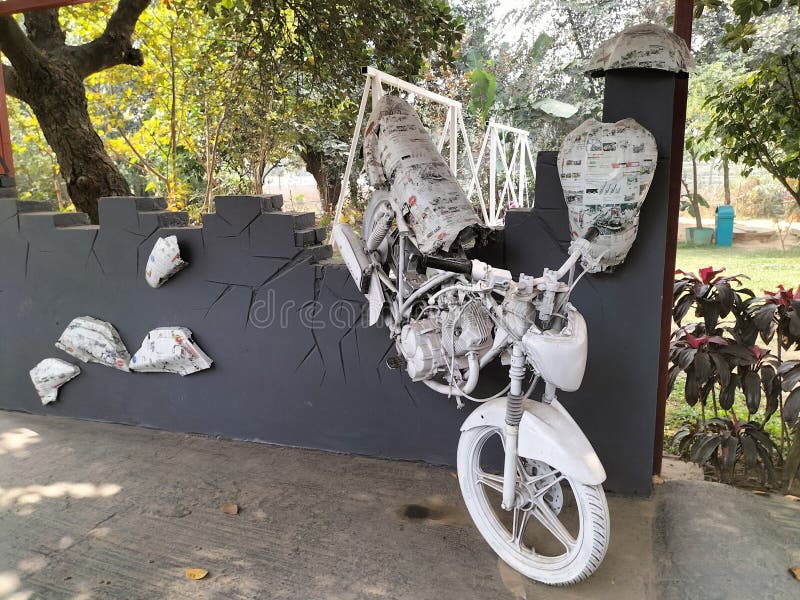 Bike Sculpture of Accident & Break the Wall by Bike Stock Image - Image ...