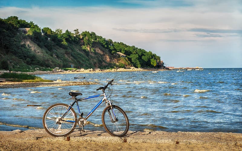 Bike on the sea coast stock image. Image of recreation - 37996767
