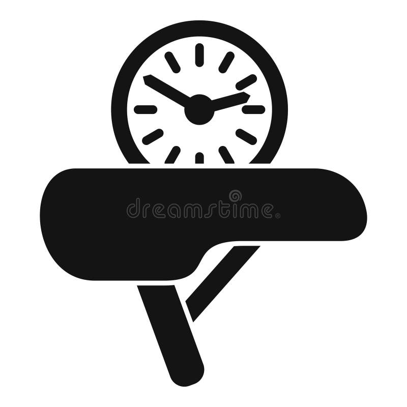 Bike Seat with Clock Icon Showing Cycling Time Stock Illustration ...