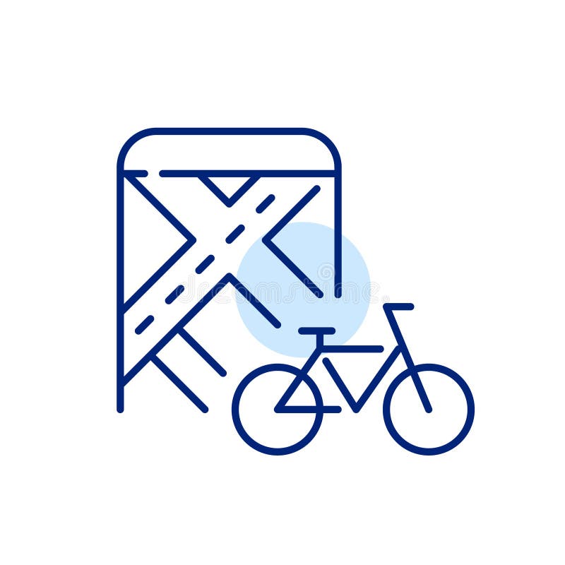 Bike Sharing App. Bicycle and Map Showing Location Stock Vector ...