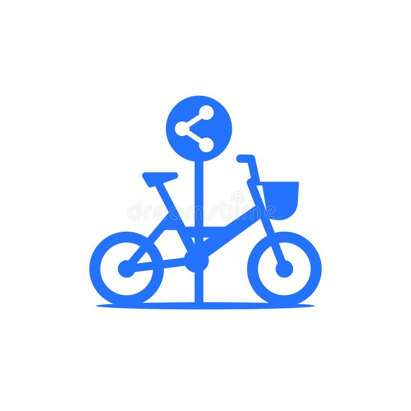 Bike Sharing Point Icon on White Stock Vector - Illustration of icon ...