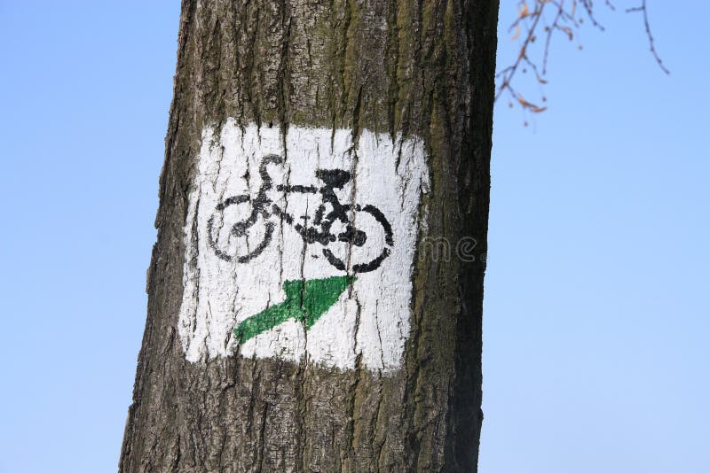 Bike sign stock image. Image of recreation, painted, sign - 13210281