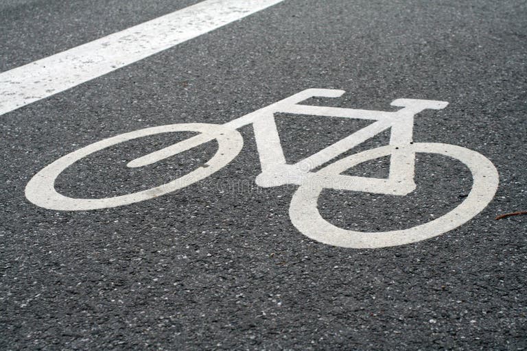 Bike sign stock photo. Image of ground, bicycle, pedal - 15252840