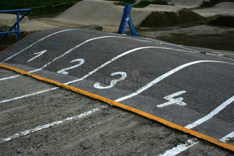 Bike starting point stock photo. Image of mortar, target - 62268892