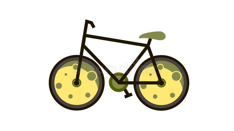 Bike Two Wheels Moon Background Illustration. Stock Illustration ...