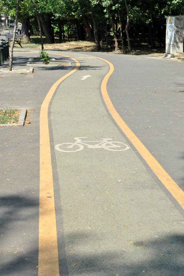 Bike way stock photo. Image of bike, alley, marking, cycling - 20850034