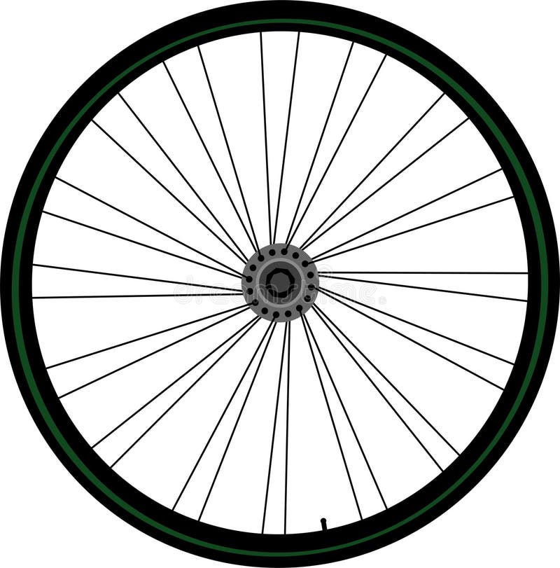 Bike Wheel with Tire and Spokes Vector Sticker Set Stock Vector ...