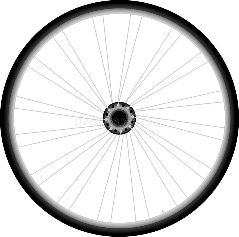 Bike Wheel - Vector on White Background Stock Vector - Illustration of ...