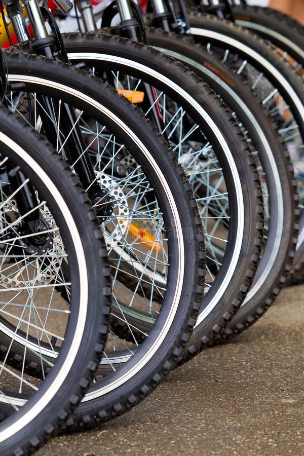 Bike wheels stock image. Image of back, protection, parked - 14554977