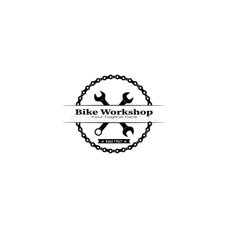 Bike Workshop Logo Vector Graphics Stock Vector - Illustration of ...