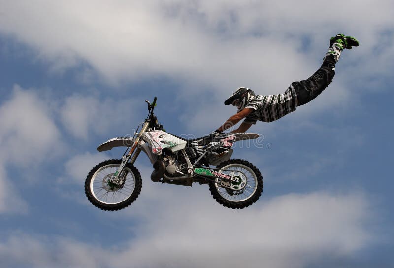 Motorcycle Stunt Acrobatics Stock Image - Image of flies, sport: 5059955