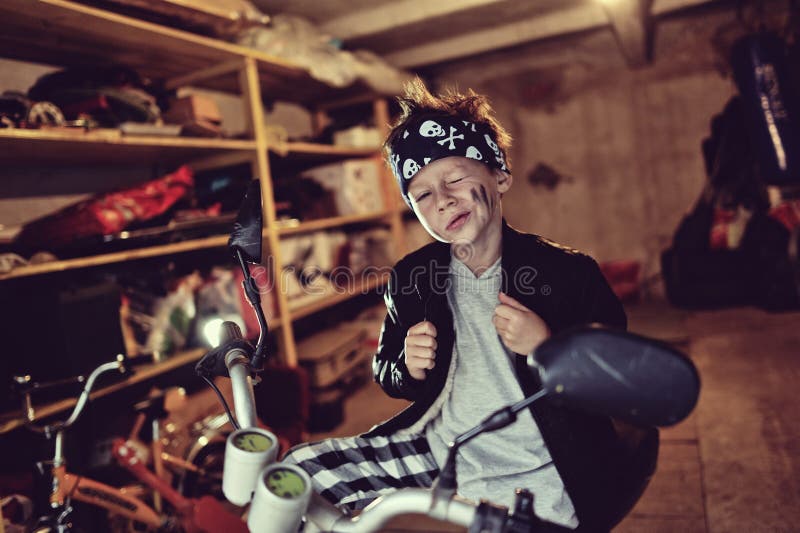 Biker boy stock image. Image of boys, copy, small, children - 33590841