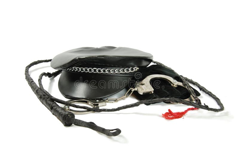 Biker cap and chain stock image. Image of kinky, leather - 6691199