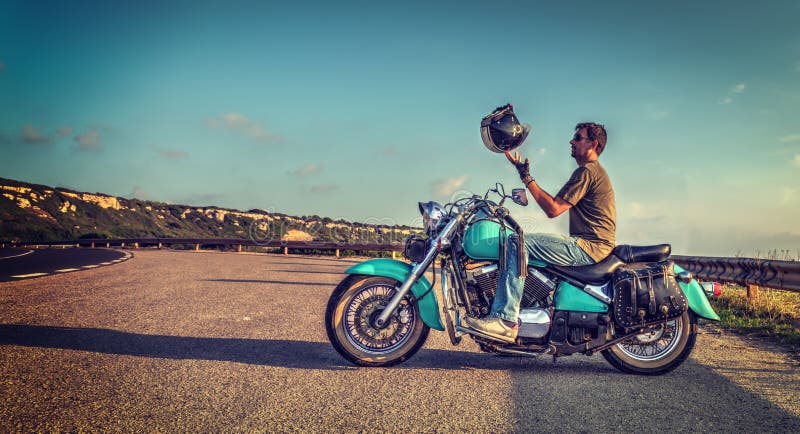 Turquoise And White Motorcycle