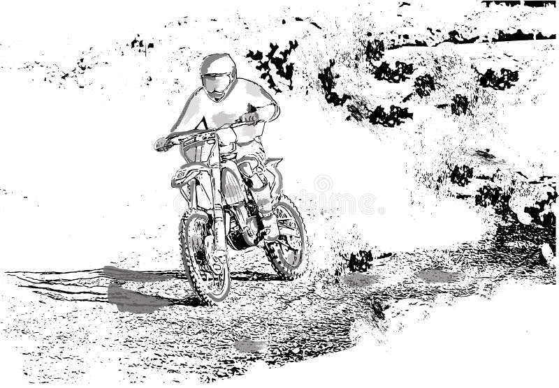 Biker Driving with Fast Speed Extreme Competition Vector Illustrations ...