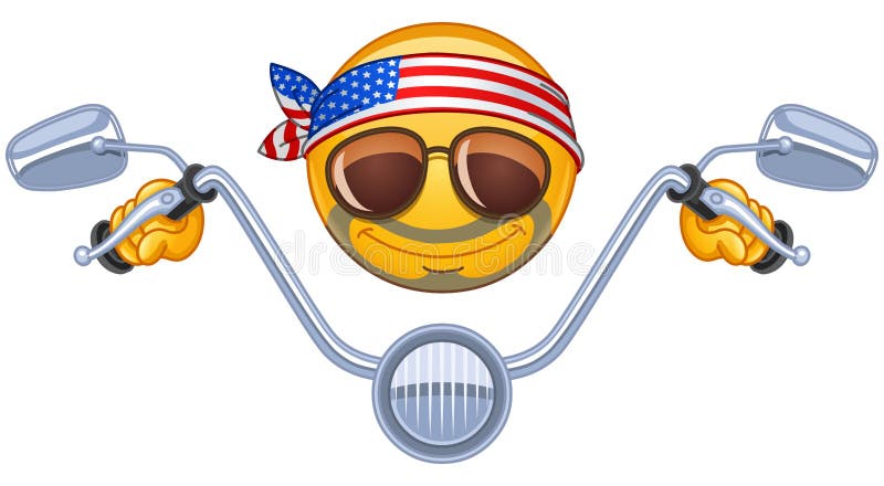Biker emoticon stock vector. Illustration of heavy, motorcyclist ...