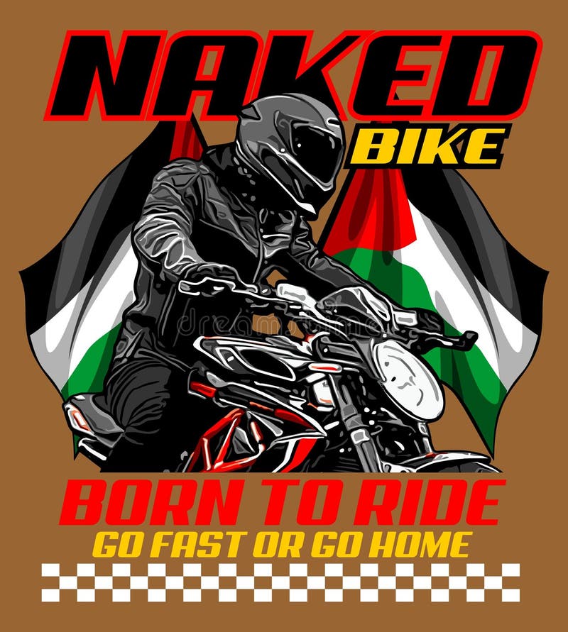 Biker and flag stock vector. Illustration of text, auto - 264181680