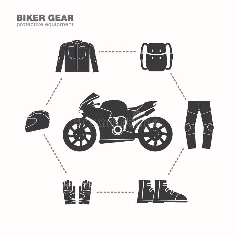 Biker gear icon stock vector. Illustration of equipment - 99762785