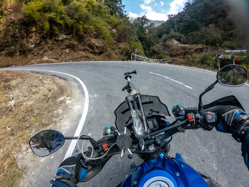 Biker Going Up the a Road in Arunachal Stock Image - Image of hill ...