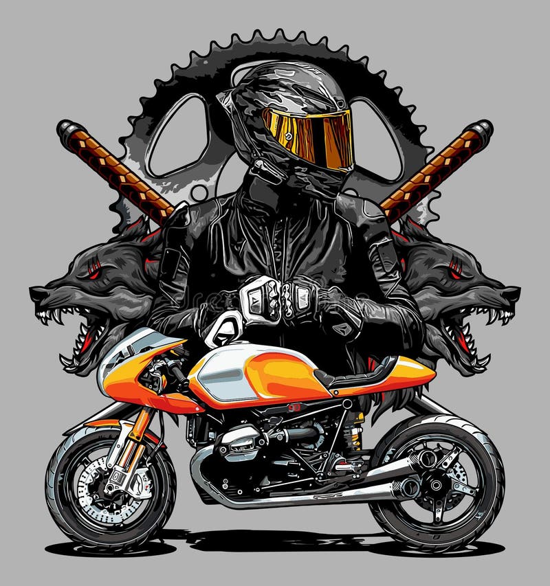 Biker for graphic design stock vector. Illustration of graphic - 264377979