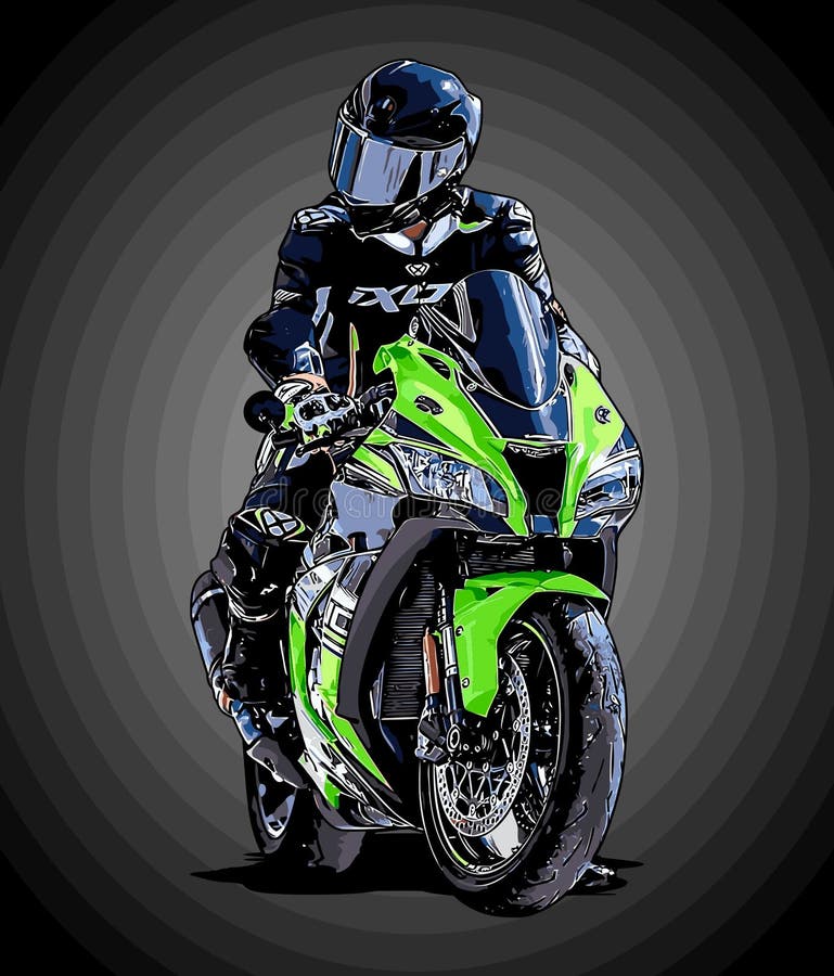 Biker for graphic design stock vector. Illustration of retro - 264457497