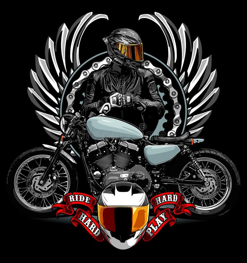 Biker for graphic design stock vector. Illustration of vector - 264457555