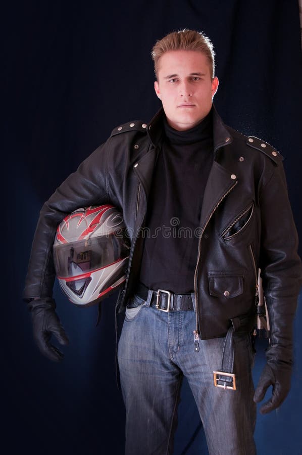Biker with helmet stock photo. Image of bike, handsome - 18389338