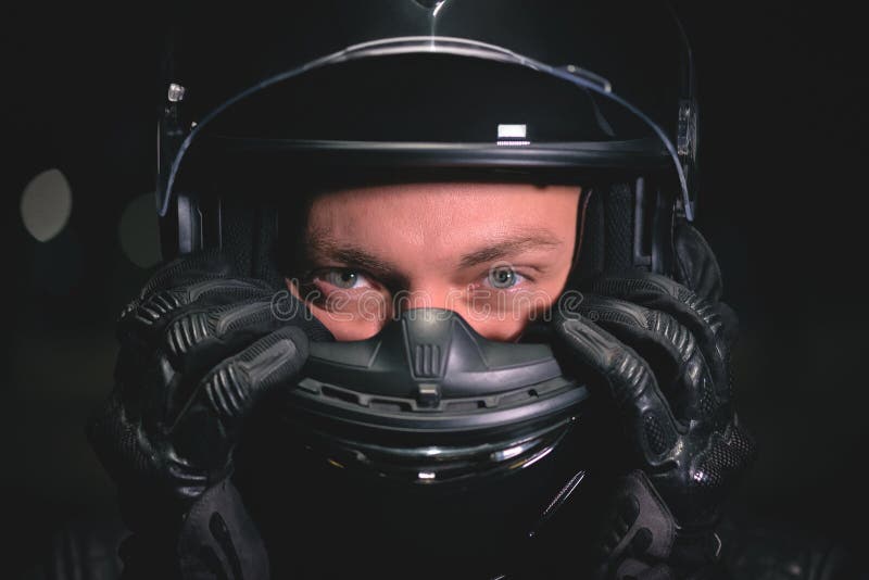 Motor biker. stock photo. Image of looking, rider, eyes - 204226418