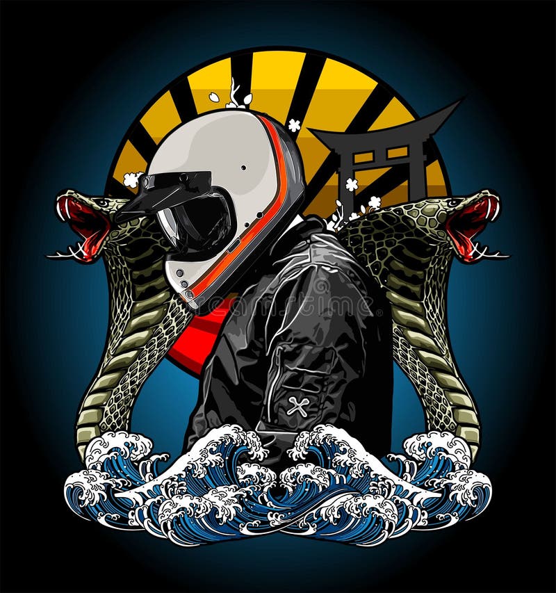 Biker with Helmet Full Face Stock Vector - Illustration of bike ...