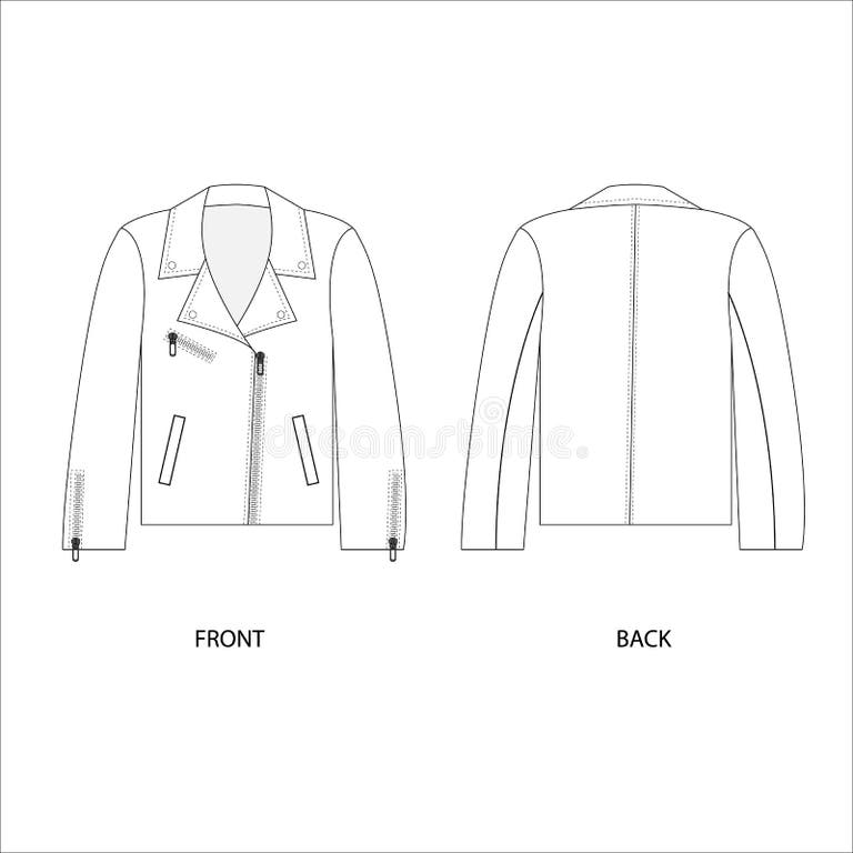 Biker Jacket Template Stock Illustrations – 462 Biker Jacket Template ...