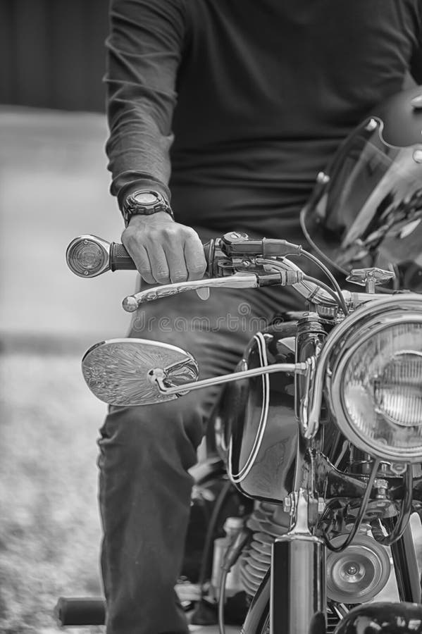 Biker Man Sitting on His Motorcycle Stock Photo - Image of vehicle ...
