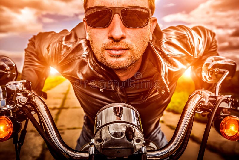 Biker on a motorcycle stock photo. Image of biker, graffiti - 38400036