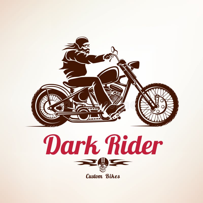 Biker, Motorcycle Grunge Vector Silhouette Stock Vector - Illustration ...