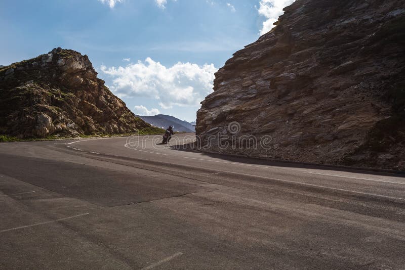 Biker Passes on Motorcycle on Road Stock Photo - Image of biker, beauty ...