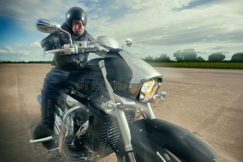 Biker Racing on the Road on a Motorcycle Editorial Image - Image of ...