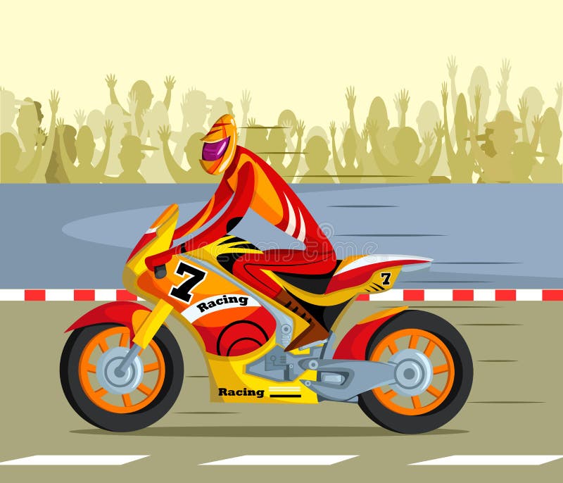 Motorcycle racing stock vector. Illustration of cartoon - 28738213