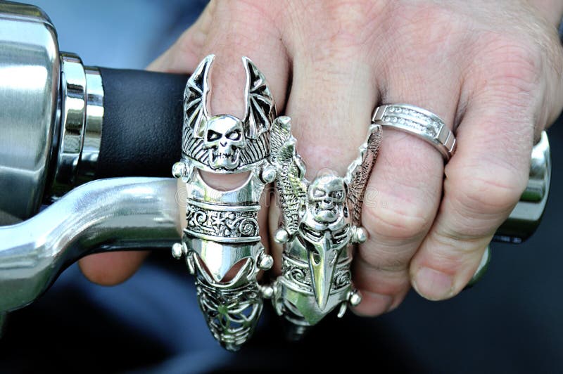 Biker Rings stock image. Image of hand, color, silver - 9891841