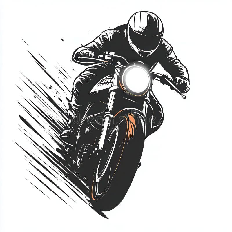 Biker Speeding on Motorcycle Dynamic Motion Graphic Design Stock ...