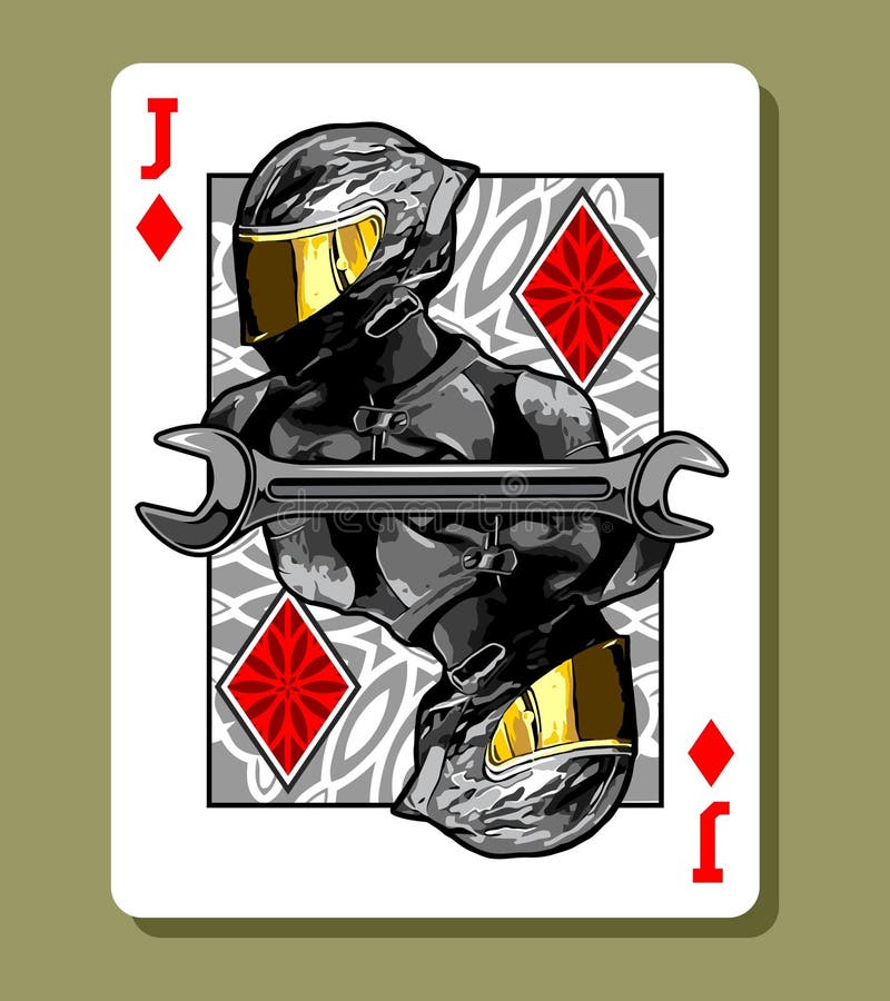Biker Style Jack Card Vector Template Stock Vector - Illustration of ...