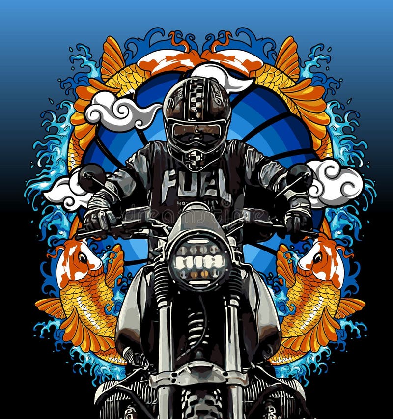 Biker for graphic design stock vector. Illustration of template - 264457519