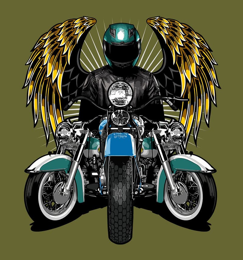 Biker for graphic design stock vector. Illustration of design - 264377971