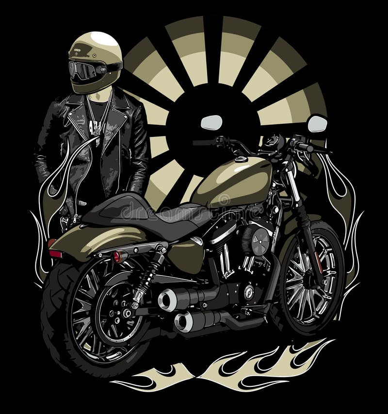 Biker for graphic design stock vector. Illustration of template - 264457519