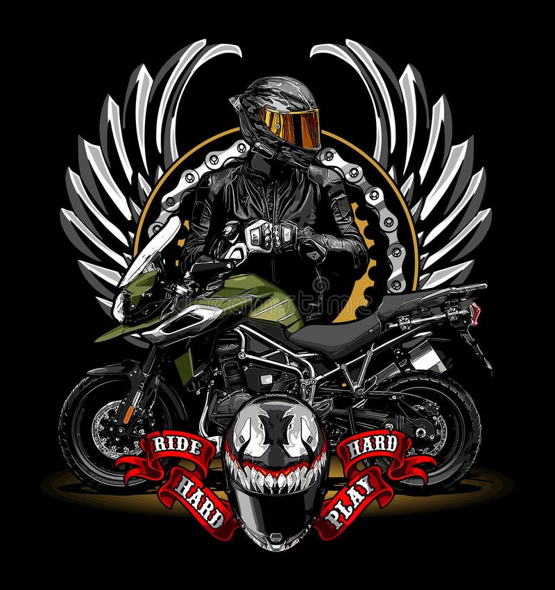 Biker for graphic design stock vector. Illustration of design - 264457549